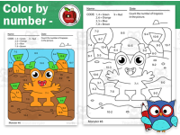 Monsters Color By Code Worksheet Subtraction operation by Teach Simple
