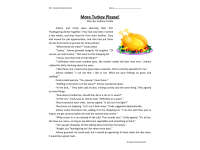 More Turkey Please Reading Comprehension Worksheet by Teach Simple