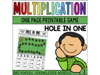Multiplication Facts - One Printable Game by Teach Simple