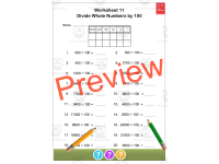 Multiply and Divide Whole Numbers by 10, 100 and 1000 Worksheets by ...
