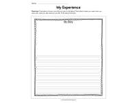 My Experience Worksheet by Teach Simple