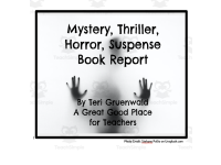 Mystery, Thriller, Horror, Suspense Book Report by Teach Simple