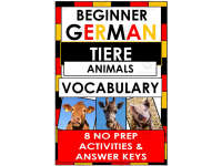 NO PREP German Vocabulary Worksheets and ANSWER KEY - Animals / Tiere ...