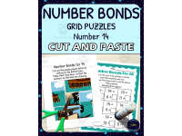 Number Bonds for 14 Practice - Cut and Paste Grid Puzzle by Teach Simple