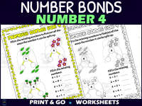 Number Bonds for 4 Worksheets by Teach Simple