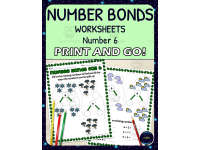 Number Bonds for 6 Worksheets by Teach Simple
