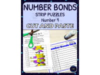 Number Bonds for 9 Practice - Cut and Paste Strip Puzzle by Teach Simple