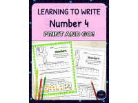 Number Formation Practice Worksheets - Learning to Write Number 4 by ...