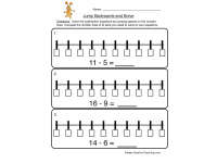 Number Line Jump Backwards and Solve Worksheet by Teach Simple