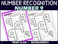 Number Recognition Worksheets - Number 9 - Find and Color Activities ...