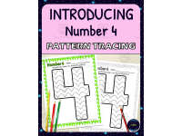 Number Recognition Worksheets | Pattern Tracing Activity | Number 4 by ...