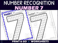 Number Recognition Worksheets | Pattern Tracing Activity | Number 7 by ...