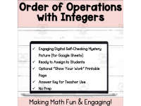 Order of Operations with Integers Self-Checking Digital Activity by ...