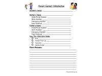 Parent Contact Information Form by Teach Simple