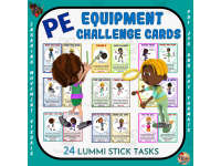 PE Equipment Challenge Cards: Lummi Stick Tasks by Teach Simple