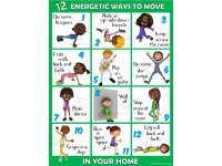 PE Home Poster Visual: 12 Energetic Ways to Move by Teach Simple