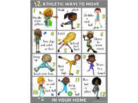 PE Home Poster Visuals: 12 Athletic Ways to Move by Teach Simple