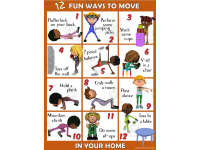 PE Home Poster Visuals: 12 Fun Ways to Move by Teach Simple
