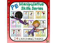 PE Manipulative Skills Series: Catching Task Cards by Teach Simple