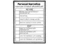 Personal Narrative Organization Booklet by Teach Simple