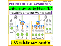 PHONOLOGICAL AWARENESS| 2&3 syllable word counting| initial letter “b ...