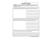 Physical Changes Observation Worksheet by Teach Simple