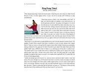 Ping Pong Time Reading Comprehension Worksheet by Teach Simple