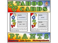 Plants - 36 Taboo Cards on Anatomy, Life Cycle and Photosynthesis ...