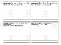 Poetry Terms Vocabulary Booklet: Alliteration, Personification, Simile ...