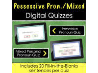 POSSESSIVE PRONOUNS - Fill-in-the-Blanks Activities - Digital and Print ...