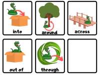 Preposition Flashcards with Snakes! by Teach Simple