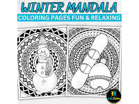 Printable Winter Mandala Coloring Pages - Fun & Relaxing Activity. by ...
