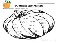 Pumpkin Subtraction Worksheet by Teach Simple