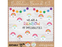 Rainbow Of Possibilities Back To School Bulletin Board or Classroom ...