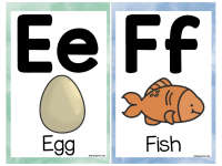 Rainbow Watercolor Alphabet Cards - Bulletin Board Decor by Teach Simple