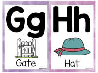 Rainbow Watercolor Alphabet Cards - Bulletin Board Decor by Teach Simple