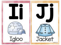 Rainbow Watercolor Alphabet Cards - Bulletin Board Decor by Teach Simple