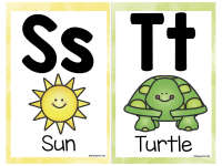 Rainbow Watercolor Alphabet Cards - Bulletin Board Decor by Teach Simple