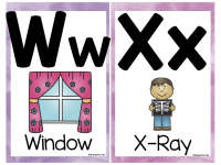 Rainbow Watercolor Alphabet Cards - Bulletin Board Decor by Teach Simple