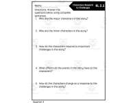 Reading Quick Check: RL 2.3 Characters Respond to Challenges - 3rd ...
