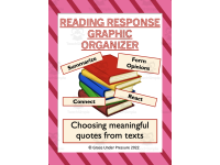 Reading Response Graphic Organizer: Help your students choose quotes ...
