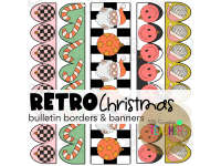 Retro Groovy Christmas Bulletin Board Borders and Banners by Teach Simple