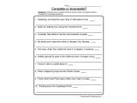 Rewriting Incomplete Sentences Worksheet by Teach Simple