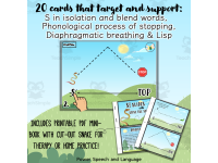 S Articulation, S Blends, Slides, Boom Cards Speech Therapy, Cluster ...