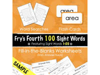 SAMPLE Fry's Fourth 100 Sight Words Fill-in-the-Blanks by Teach Simple