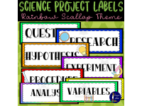 Science Project Labels Rainbow Scallop Theme by Teach Simple