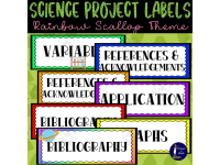 Science Project Labels Rainbow Scallop Theme by Teach Simple