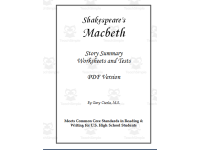 Shakespeare's Macbeth: Story Summary Worksheets and Tests by Teach Simple
