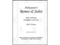 Shakespeare's Romeo & Juliet Story Summary Worksheets & Tests by Teach ...