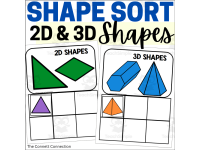 Shape Sort with 2D Shapes and 3D Shapes by Teach Simple